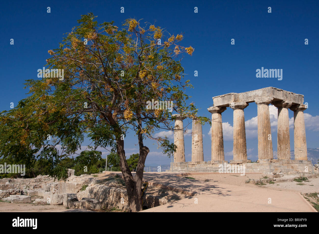 Temple of Apollo in Ancient Corinth Stock Photo - Alamy