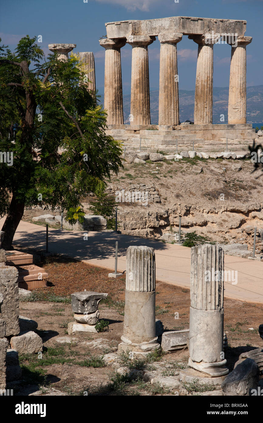 Temple of Apollo in Ancient Corinth Stock Photo - Alamy