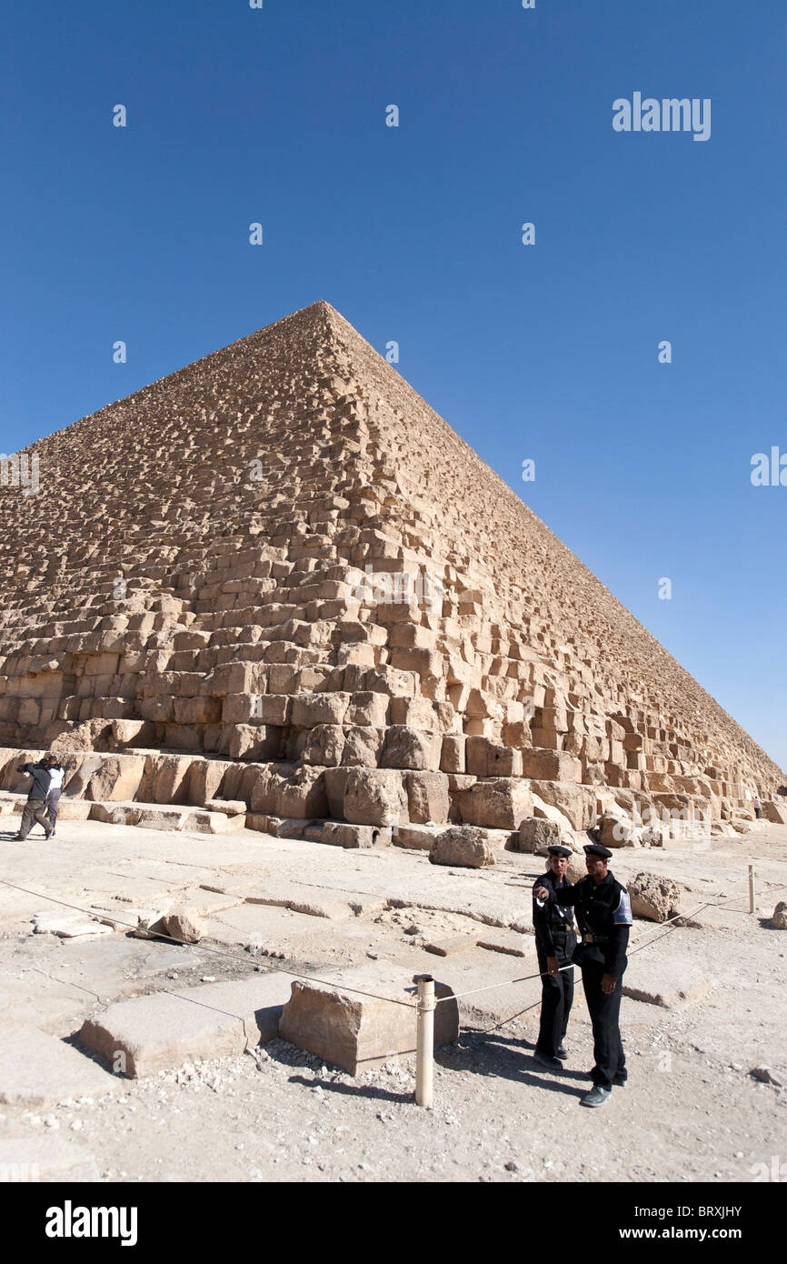 Two police officers at The Great Pyramids at Giza, Egypt Stock Photo ...
