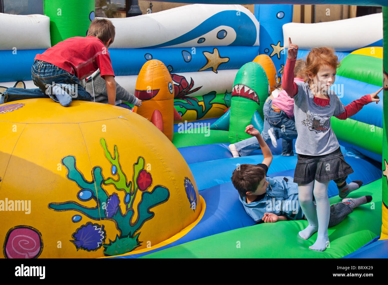 Children jumping and bouncing Stock Photo - Alamy