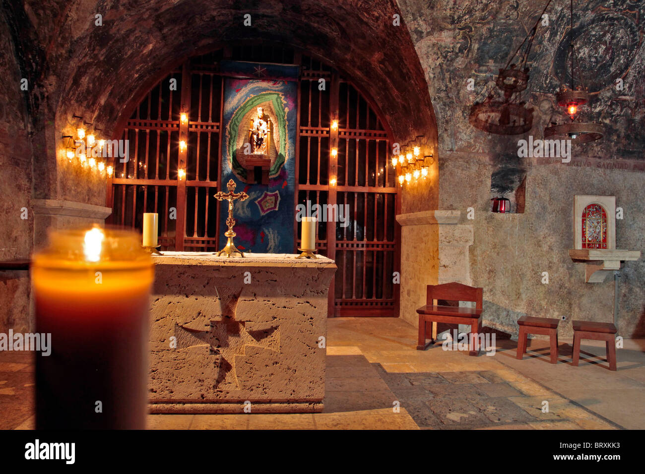 THE ALTAR OF NOTRE DAME, INNER CRYPT OF THE CHARTRES CATHEDRAL, EURE-ET ...