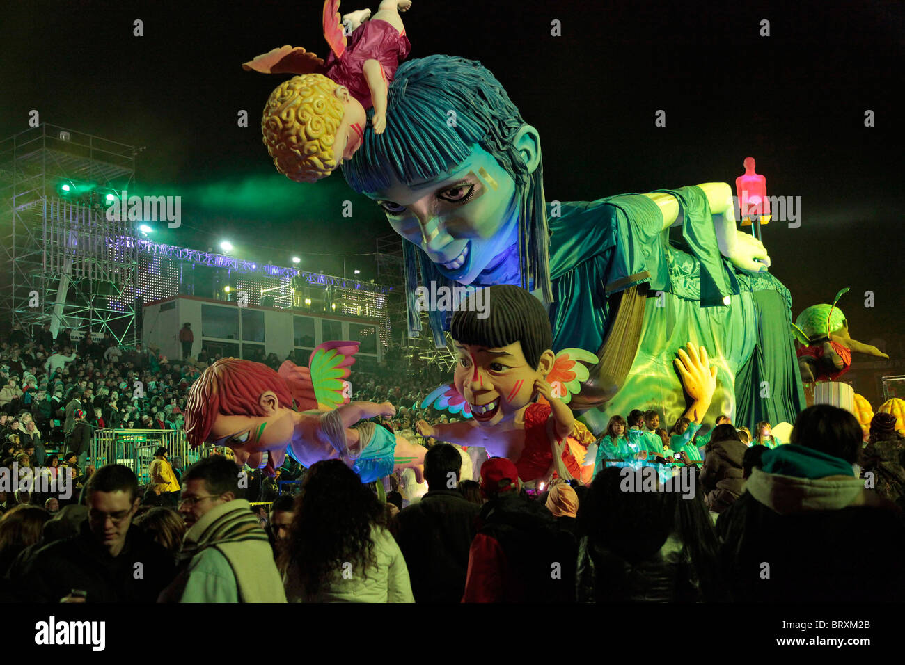 PARADE OF FLOATS AND CARNIVALESQUE CHARACTERS ON THE PLACE MASSENA ...