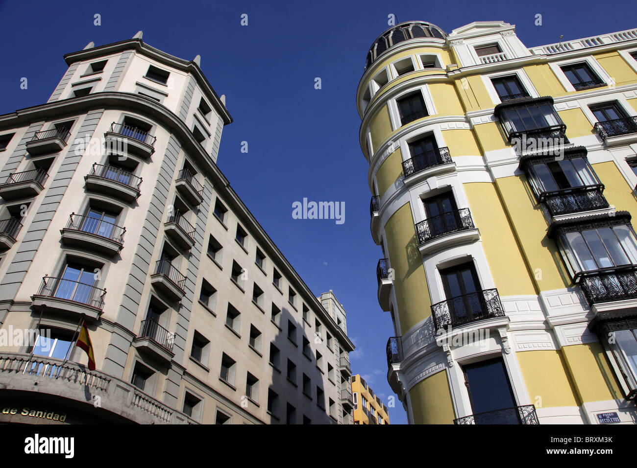 BUILDING FACADES, PASEO DE RECOLETOS, MADRID, SPAIN Stock Photo - Alamy