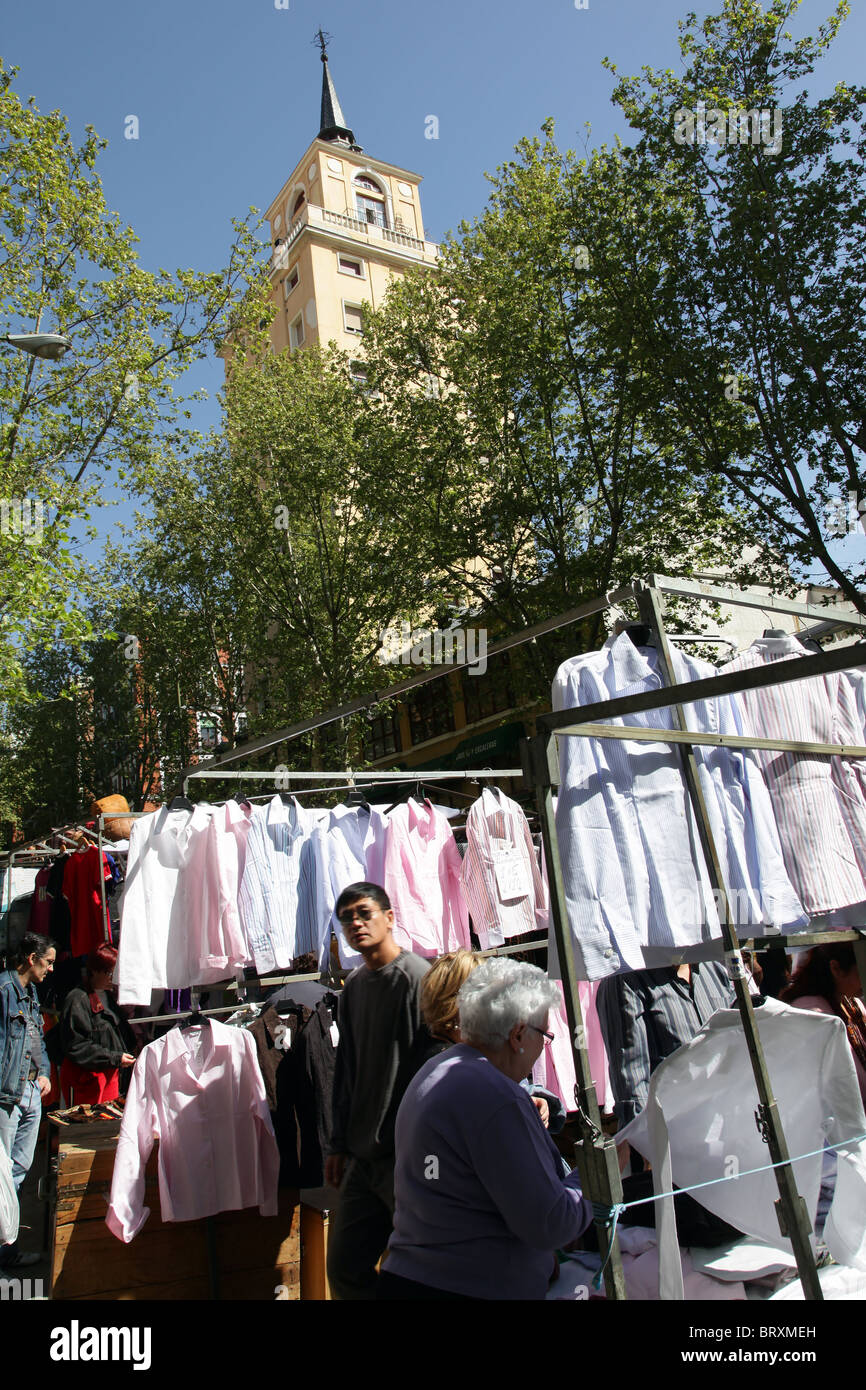 STAND OFFERING MEN'S SHIRTS, FLEA MARKET, THE RASTRO, LA LATINA ...