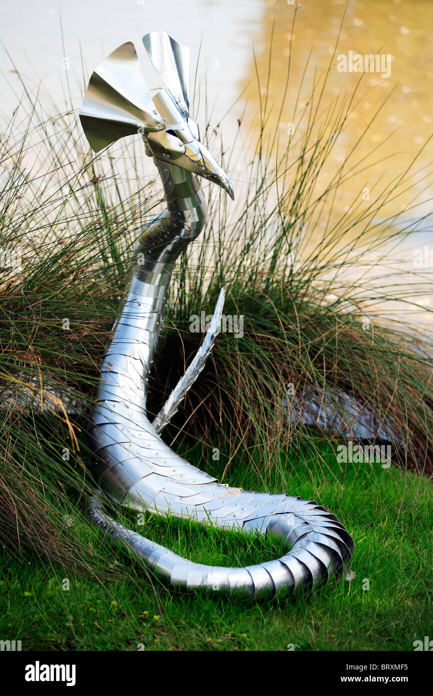 metallic silver sculpture Stock Photo - Alamy