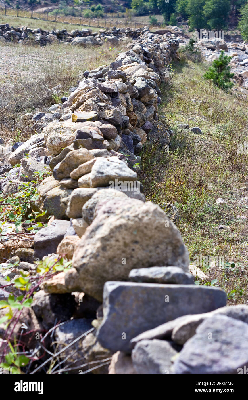 Stone Wall fence Stock Photo - Alamy
