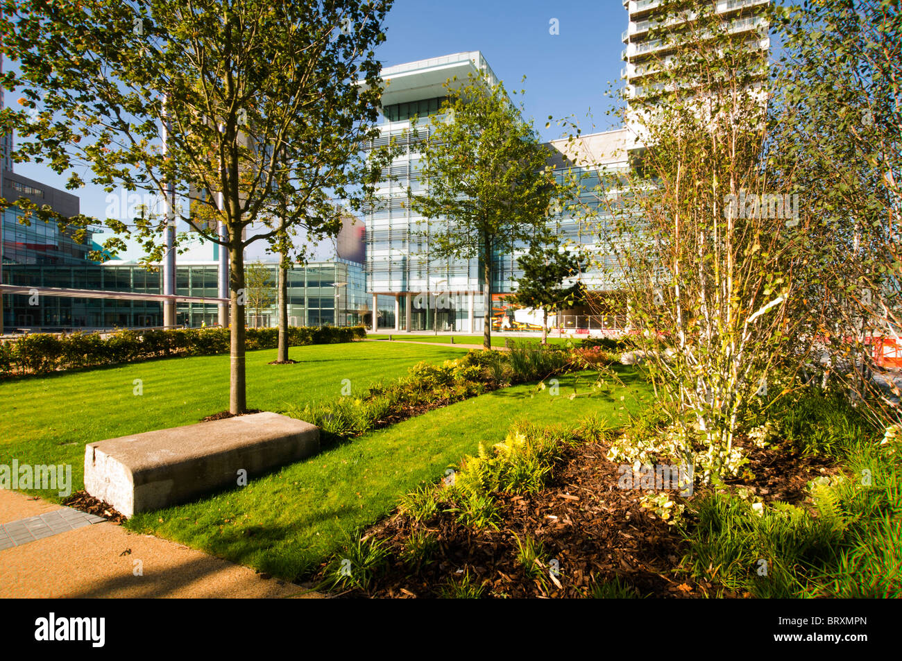 BBC Dock House building from 'The Green' area of the piazza at ...
