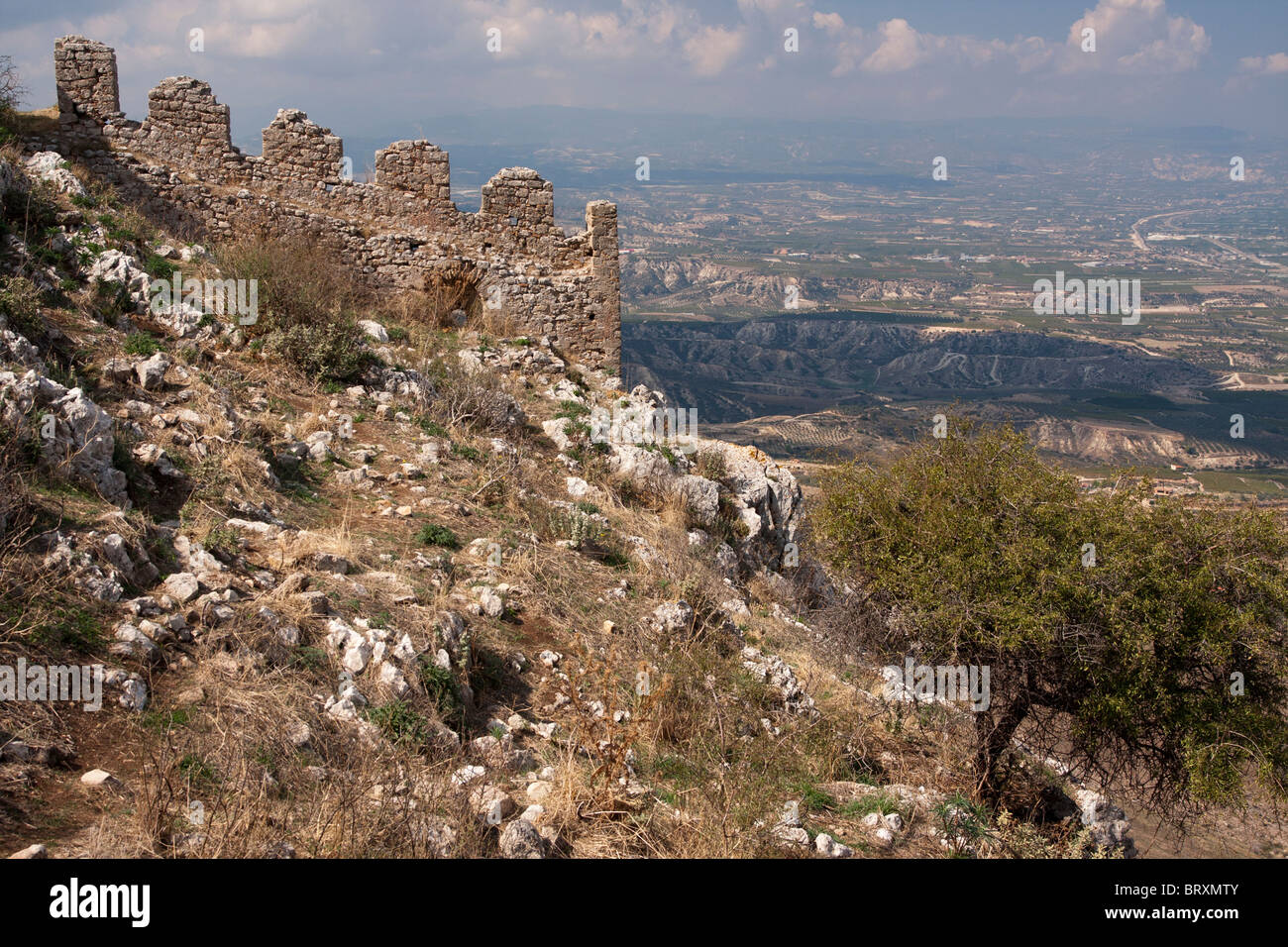 Acrocorinth fortress in Ancient Corinth Stock Photo - Alamy