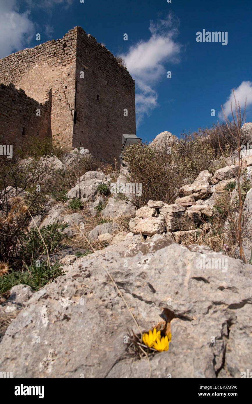 Acrocorinth fortress in Ancient Corinth Stock Photo - Alamy