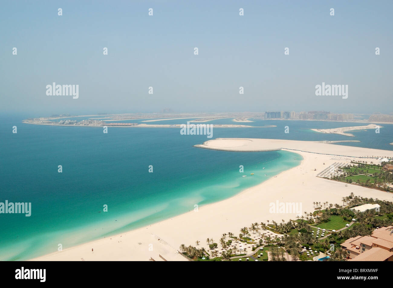 View on Jumeirah Palm man-made island, Dubai, UAE Stock Photo - Alamy