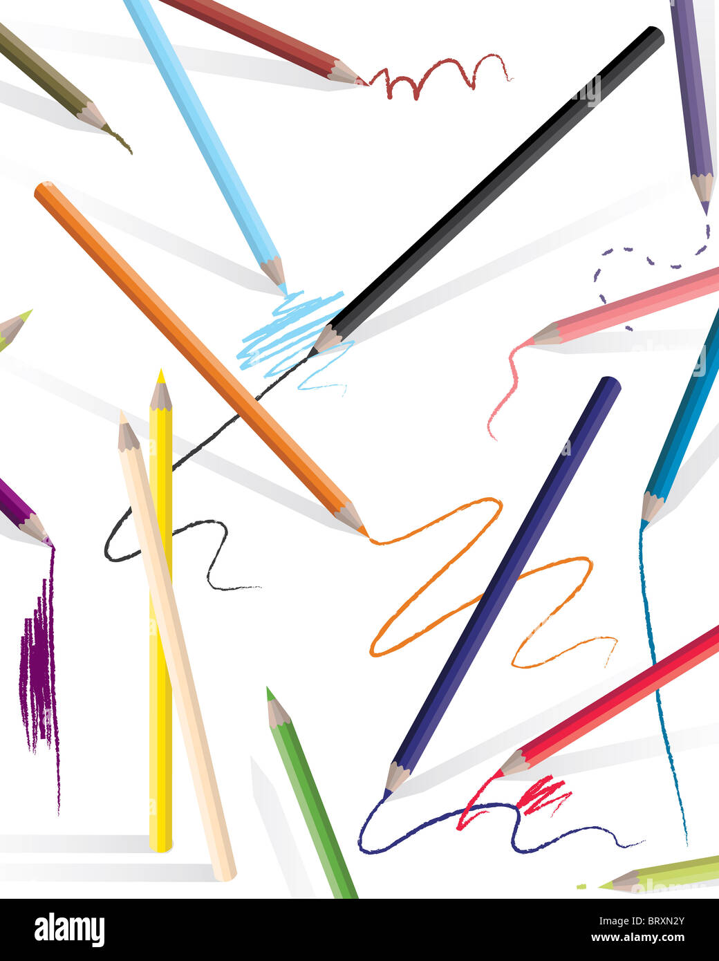 Coloured drawing pencils Cut Out Stock Images & Pictures - Alamy