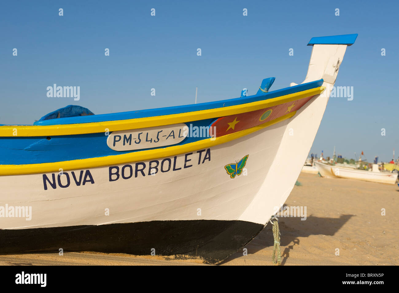 Traditional fishing boat, Algarve, portugal Stock Photo - Alamy