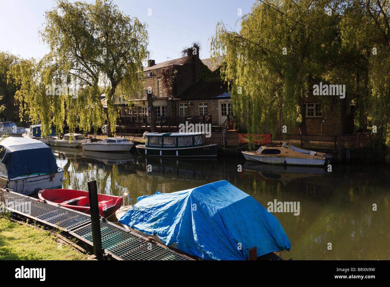 Grove Ferry Inn on the River Stour near Canterbury, Kent Stock Photo ...