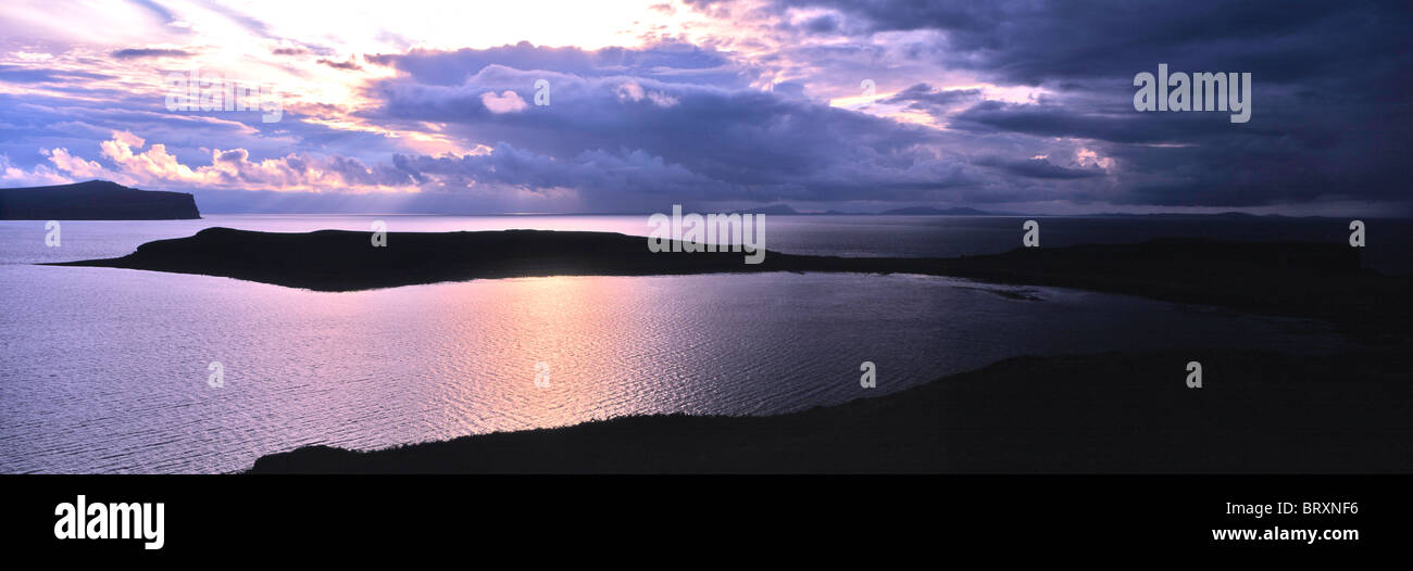 Ardmore Point at sunset looking to the outer isles from the Isle of ...