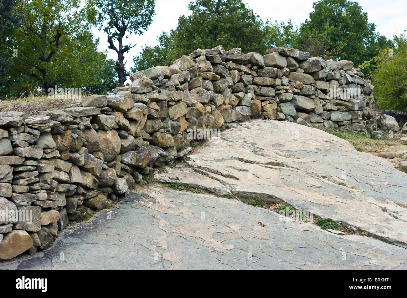 Stone Wall Fence Stock Photo - Alamy