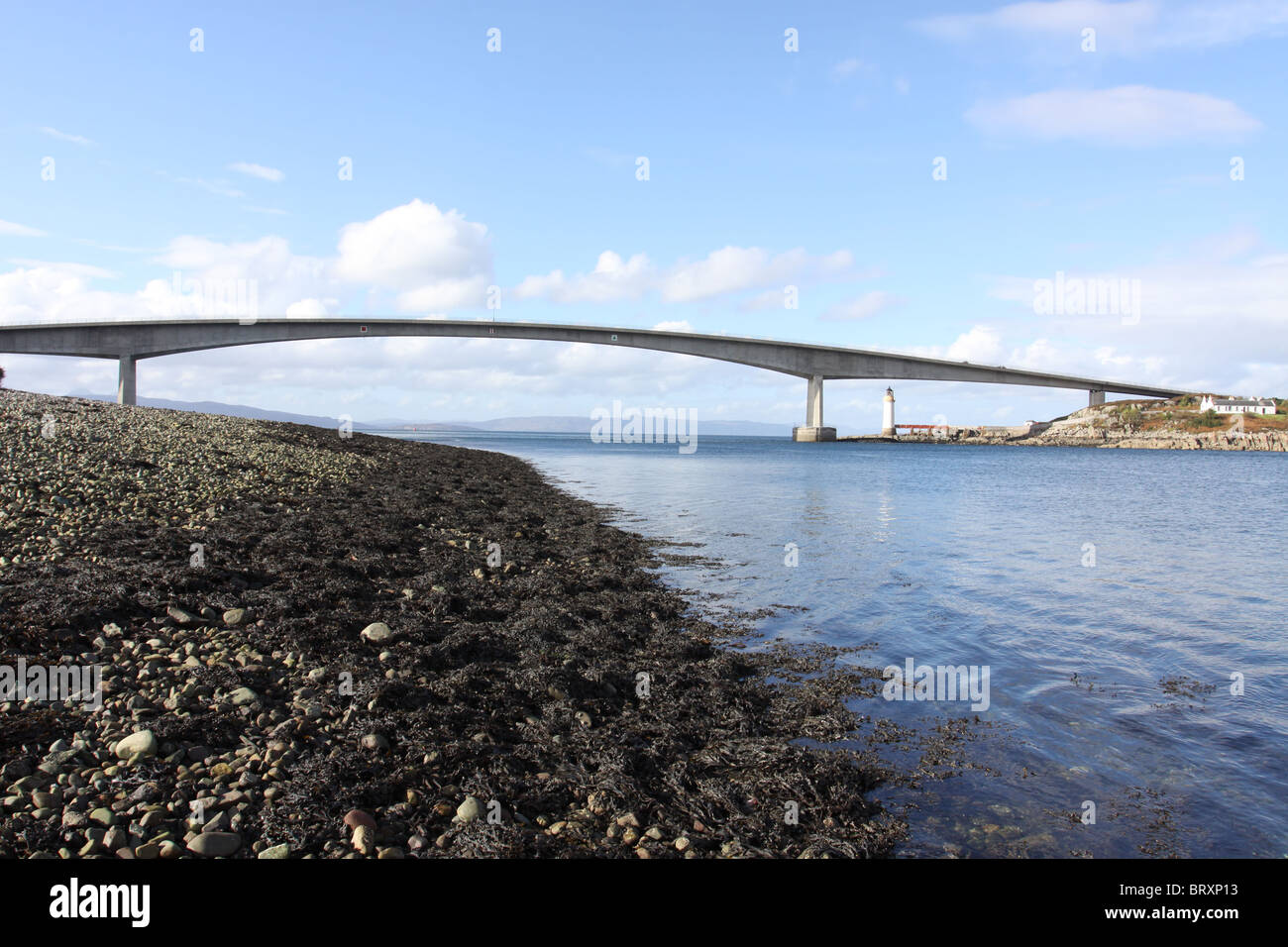 Skye Bridge and Eilean Ban lighthouse Scotland October 2010 Stock Photo ...
