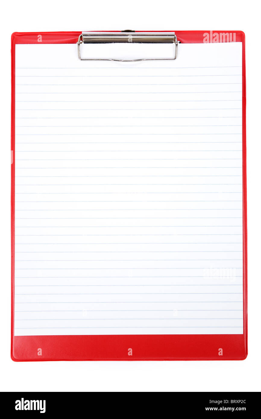 Red Clipboard with white background Stock Photo - Alamy