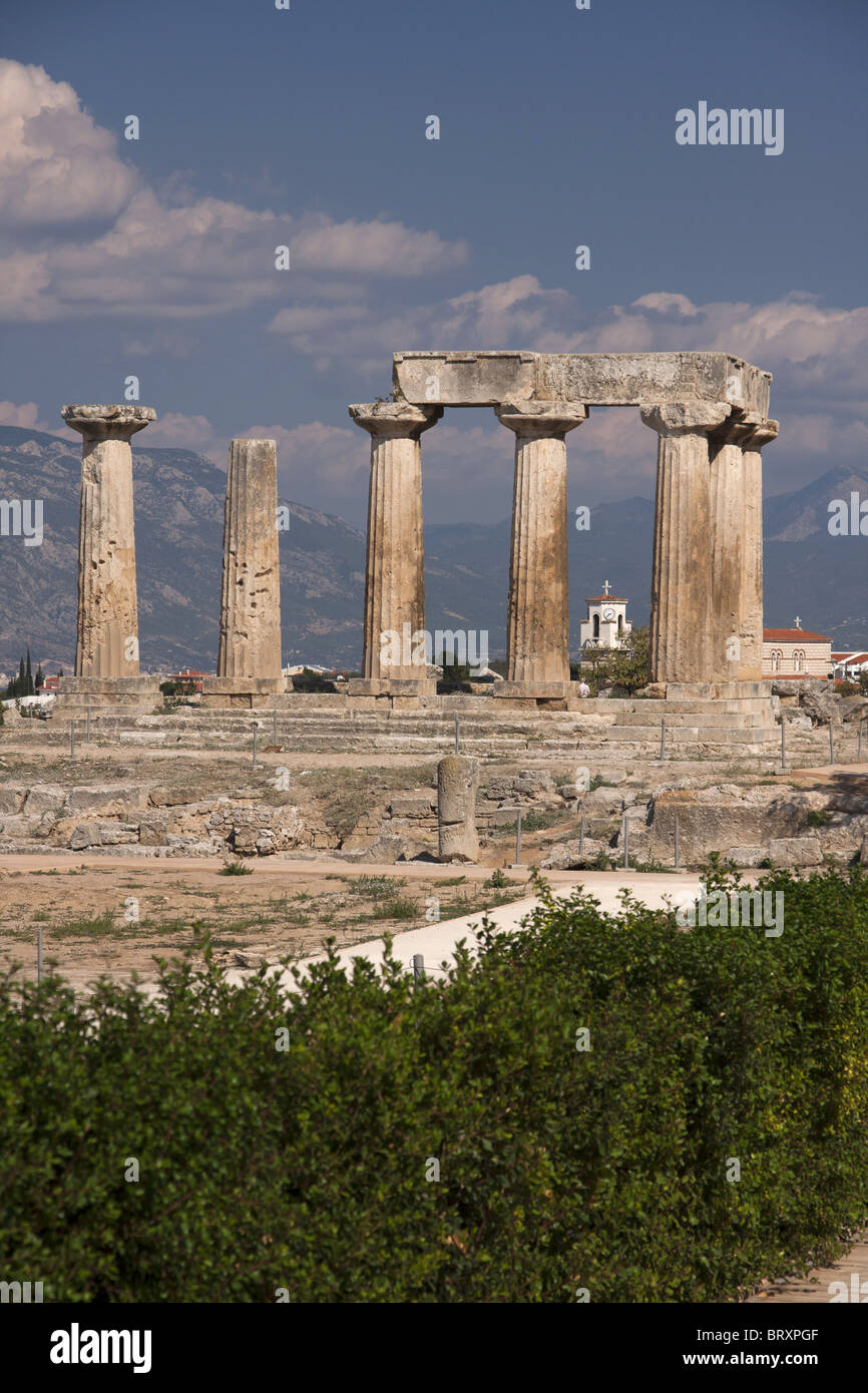 Temple of Apollo in Ancient Corinth Stock Photo - Alamy