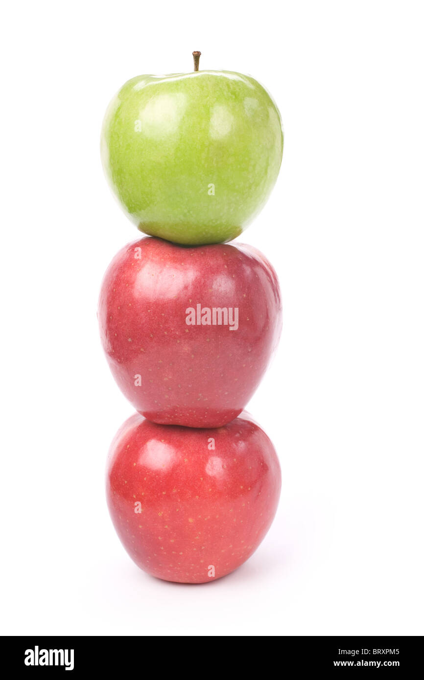 Green Apple red apple with white background, close up shot Stock Photo ...