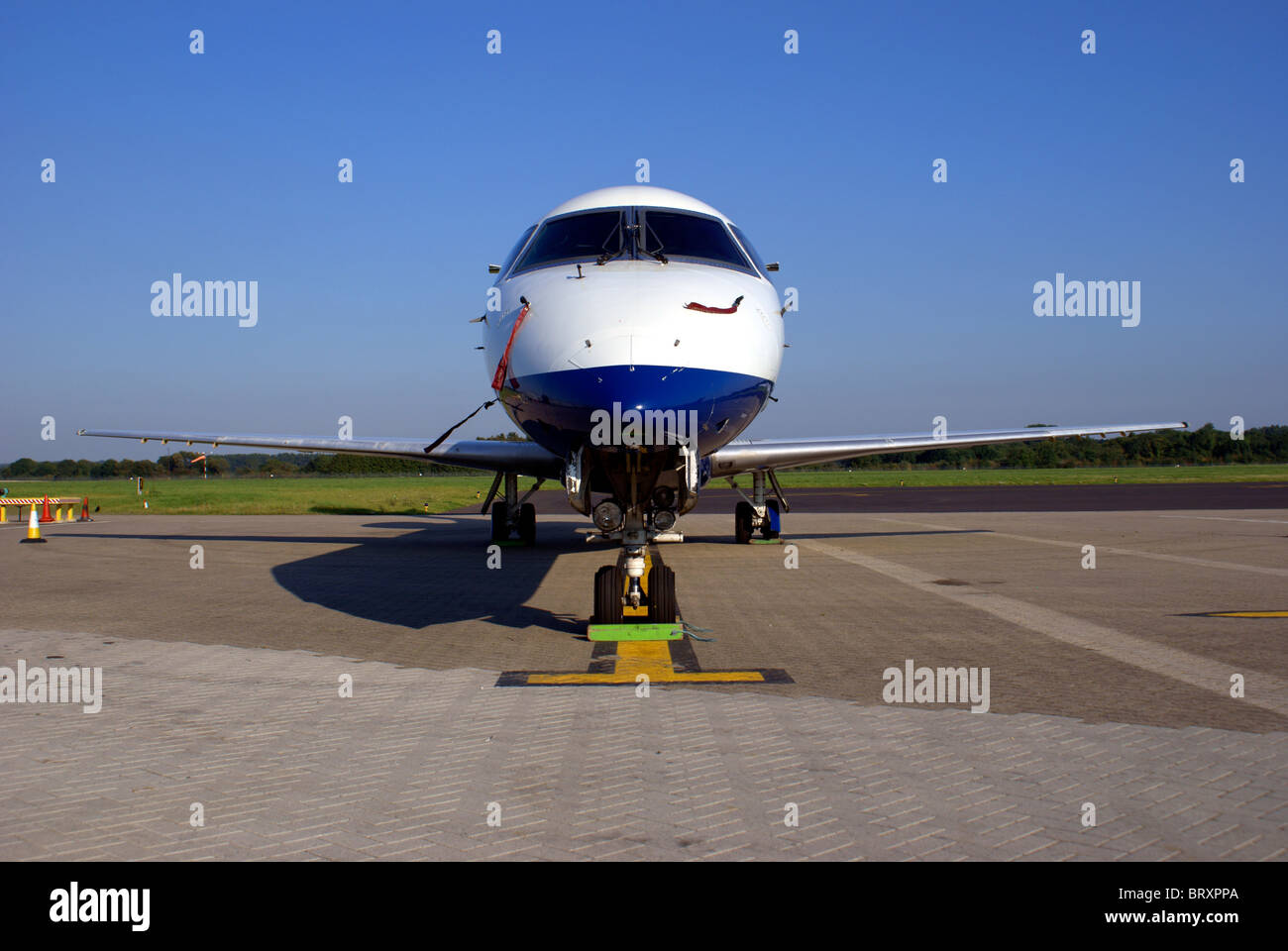 EMBRAER 145 REGIONAL JET G-EMBJ NOSE ON Stock Photo - Alamy