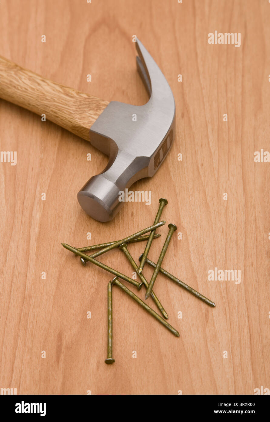 Hammer with nails hi-res stock photography and images - Alamy