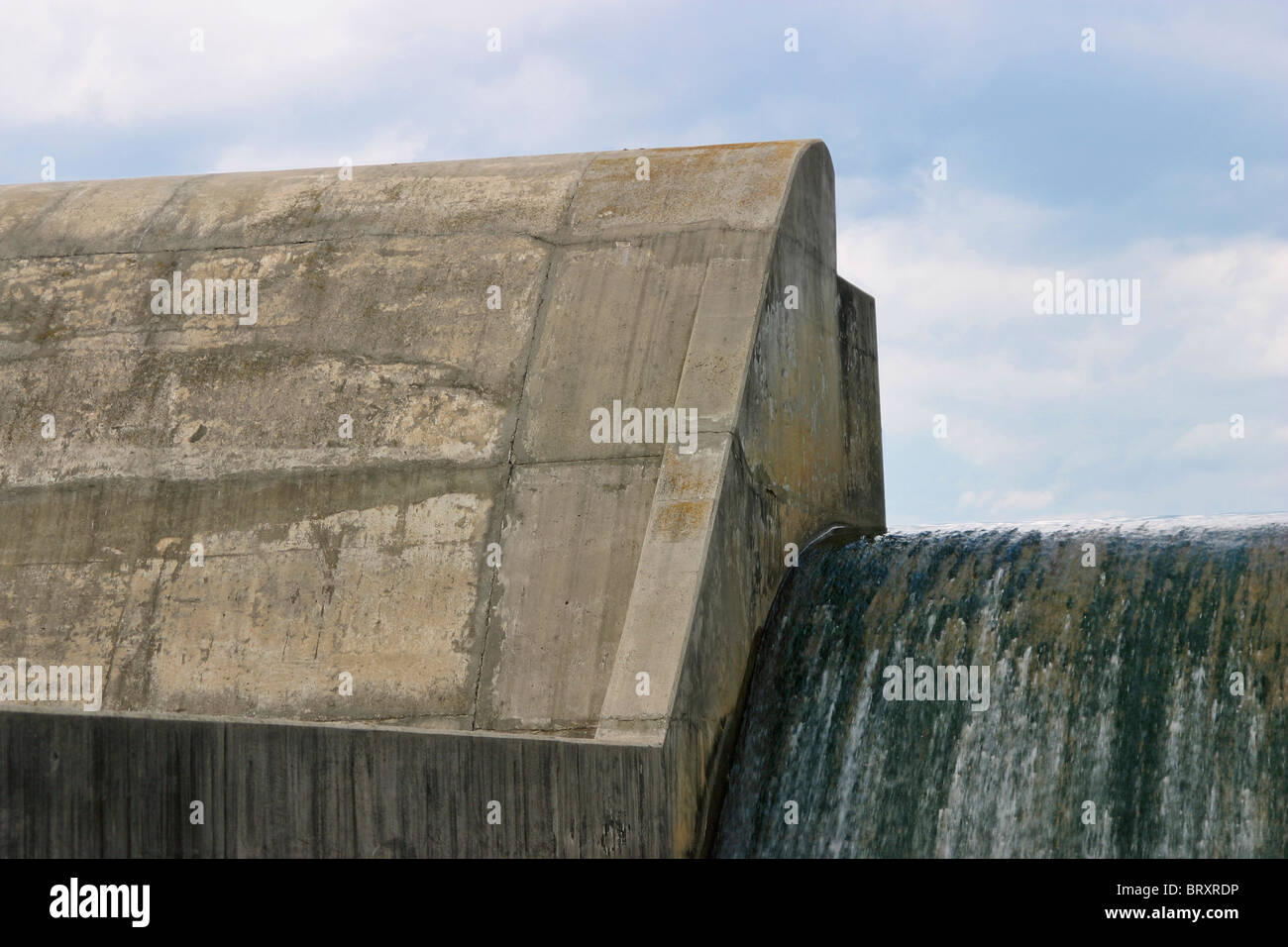 The concrete dam of a suburban manmade lake Stock Photo - Alamy