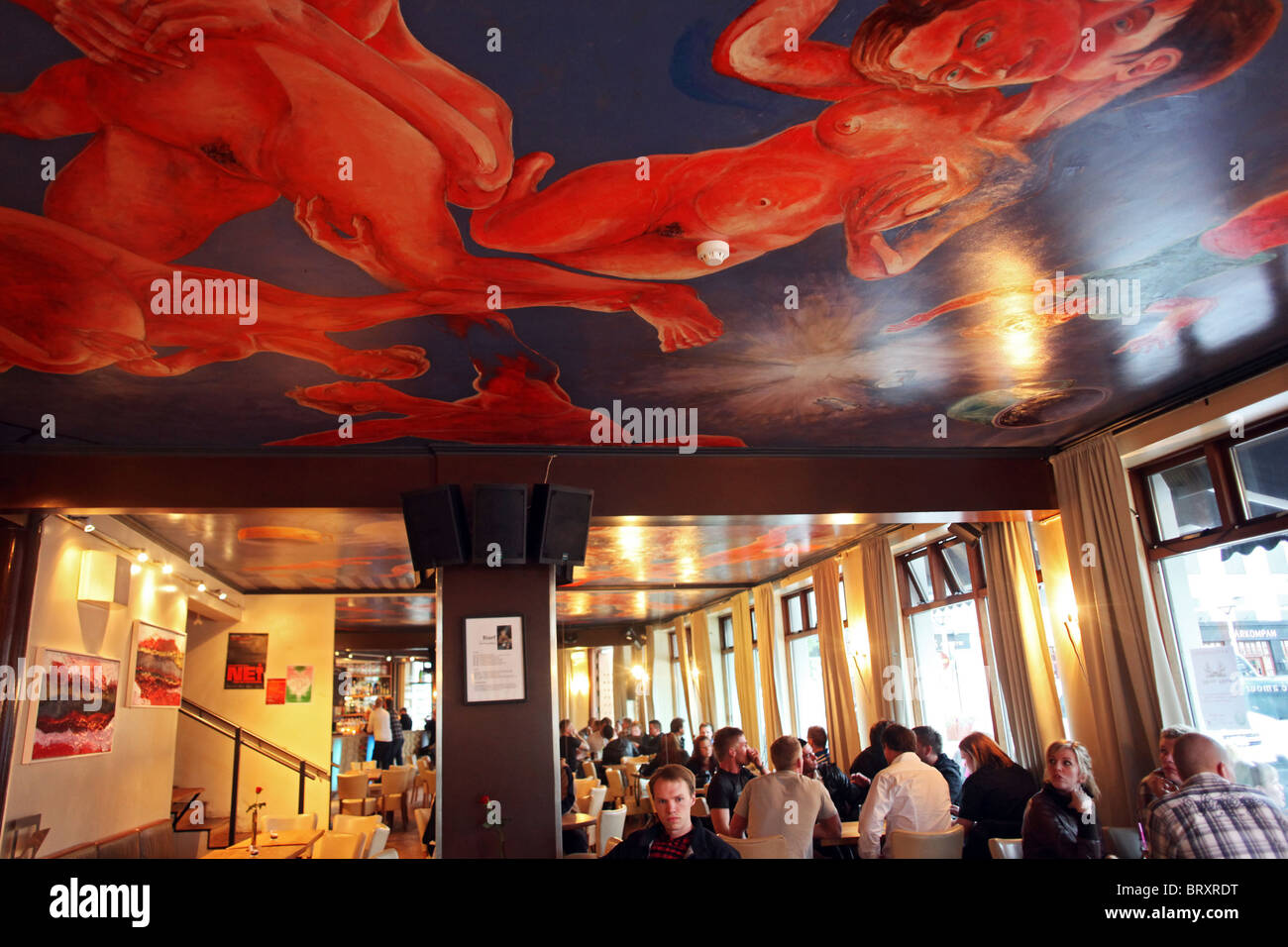 INTERIOR OF A BAR IN THE CITY CENTER OF AKUREYRI DURING THE RUNTUR ...