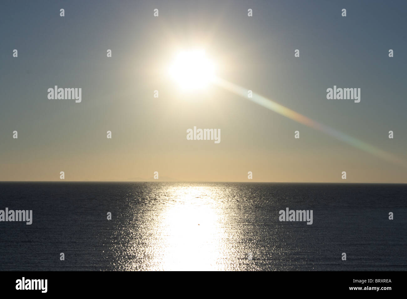 The sun reflected in the ocean in Turkey Stock Photo - Alamy