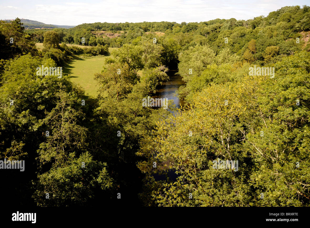 Cure river at Pierre-Perthuis,Morvan national park,Yonne,Burgundy ...