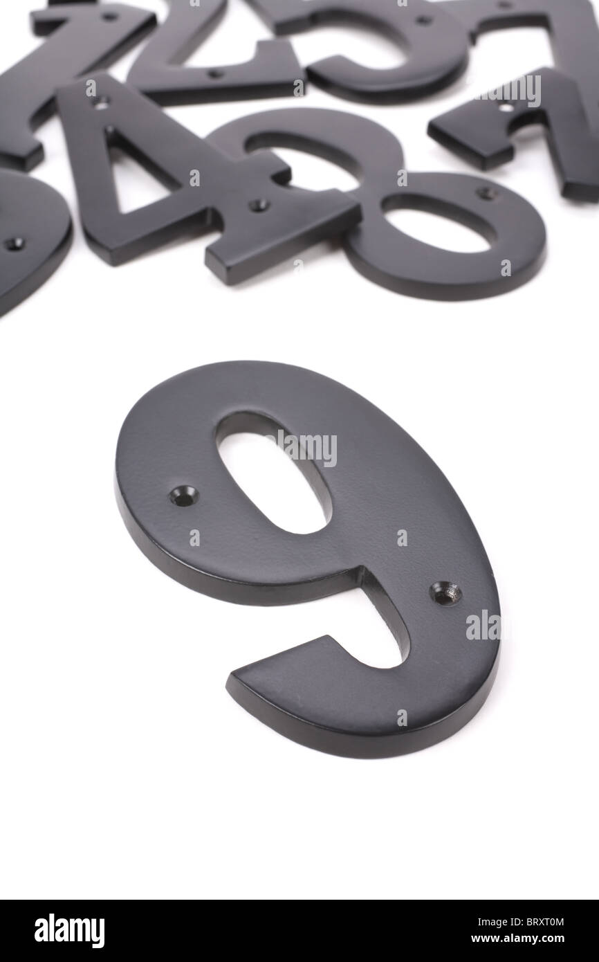 number 9 with white background Stock Photo - Alamy