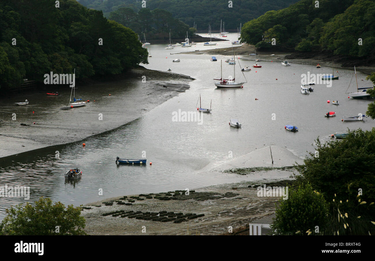 View over the Helford River from Port Navas, Cornwall, England, UK ...