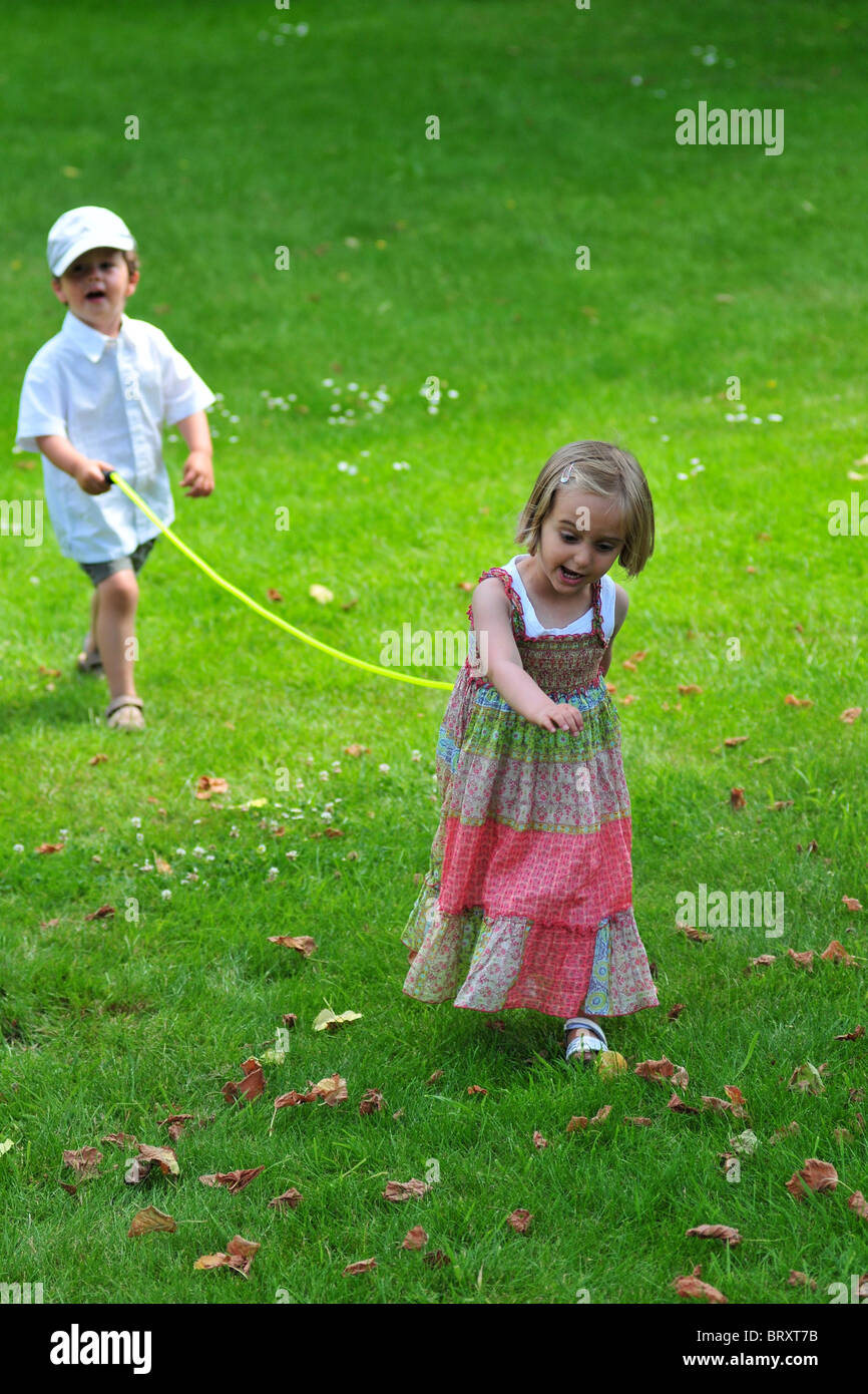 CHILDREN PLAYING WITH A JUMP ROPE, SOMME (80), PICARDY, FRANCE Stock ...