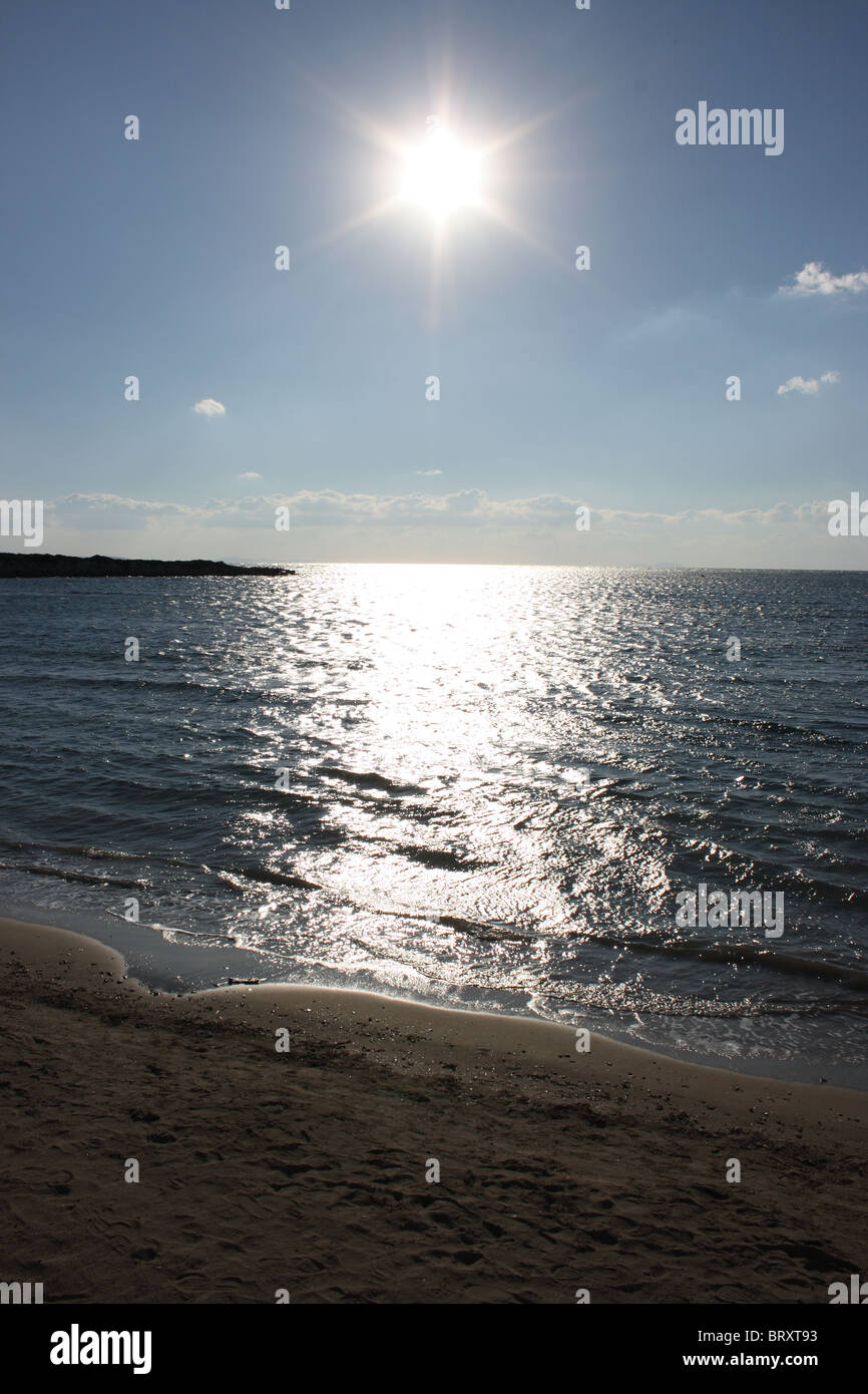 Sunshine and sandy beach in Turkey Stock Photo - Alamy