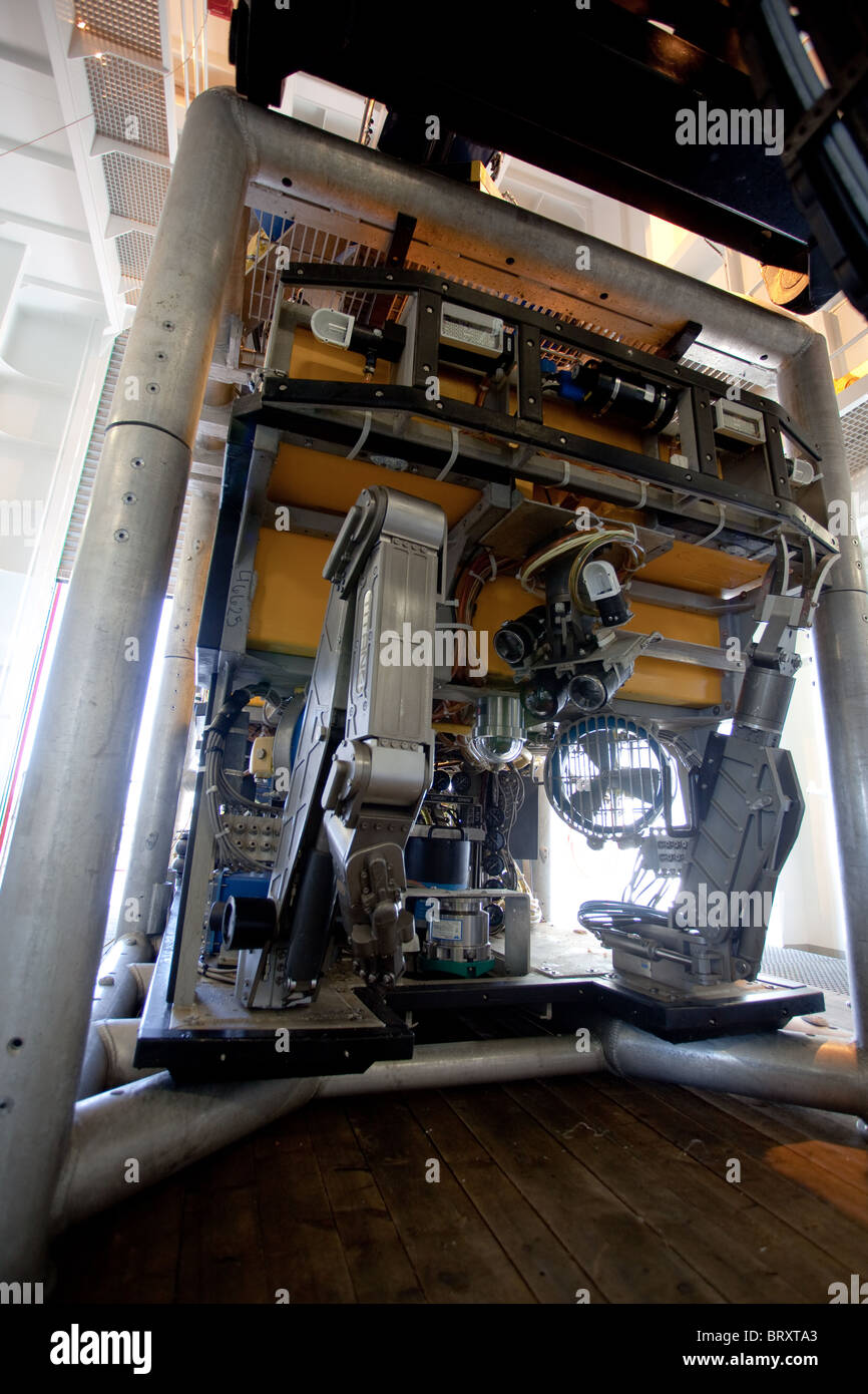 Rov vessel with "grab" implements stowed on board "Sarah" oilfield ...