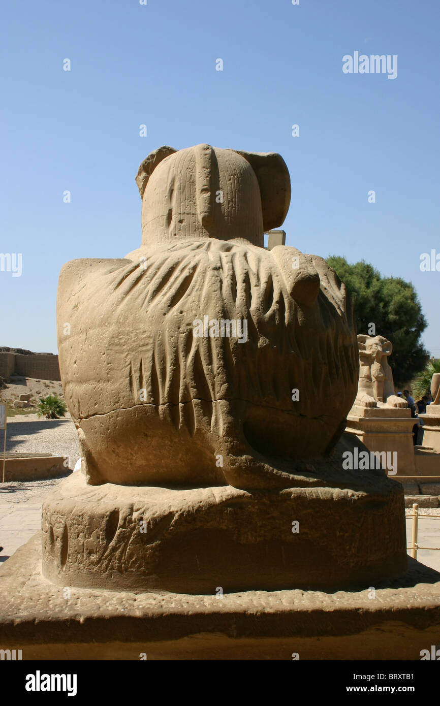 Rear of Criosphinx ( ram headed , lion body ) of Ramses ll at theTemple ...