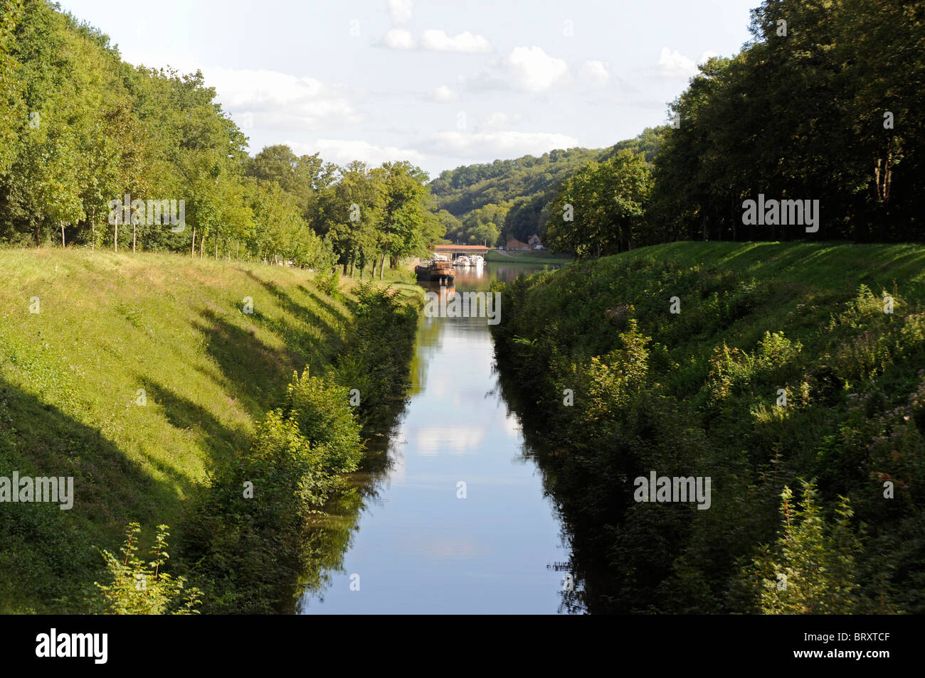 Nivernais canal at Corbigny,Morvan national park,Nievre,Burgundy,France ...