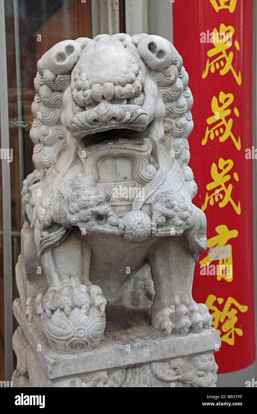 STATUE OF THE GUARDIAN LION THAT SCARES AWAY EVIL SPIRITS, PARIS (75 ...