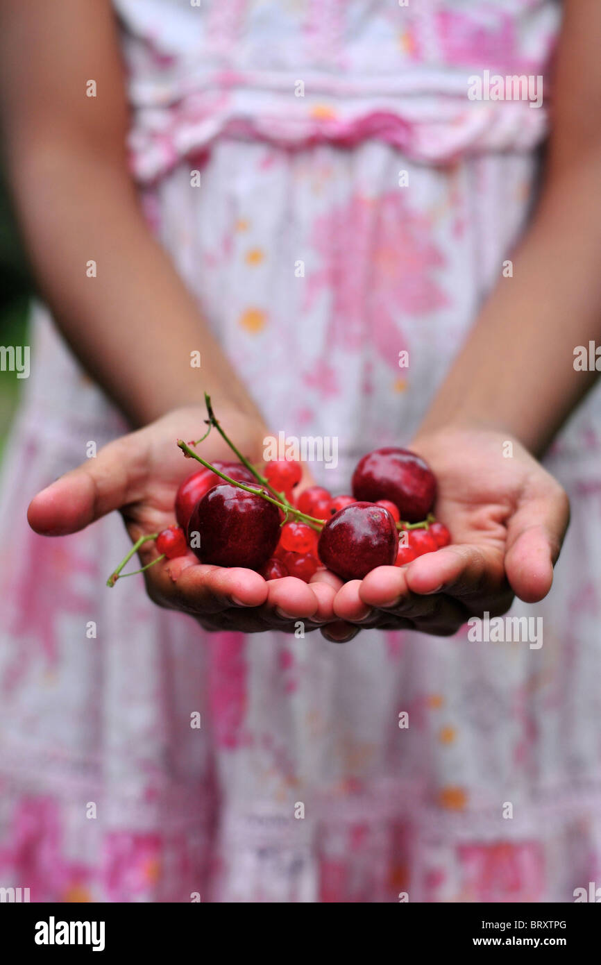 LITTLE GIRL, BERRIES, SOMME (80), PICARDY, FRANCE Stock Photo - Alamy