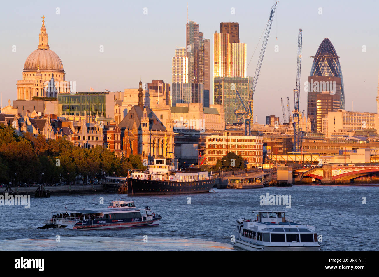 River Thames - City of London skyline Stock Photo - Alamy