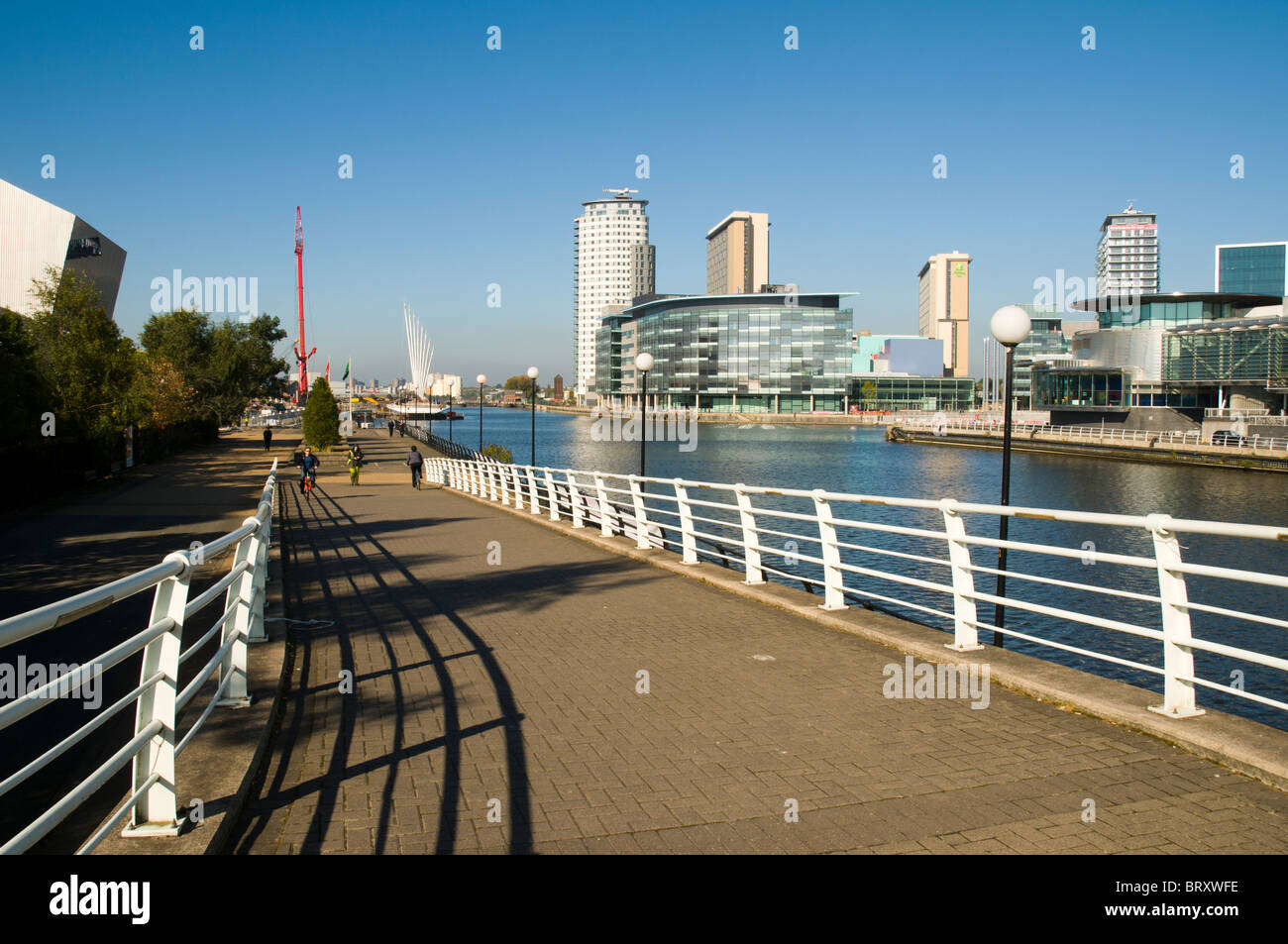 The MediaCityUK complex from the Millennium (Lowry) footbridge approach ...