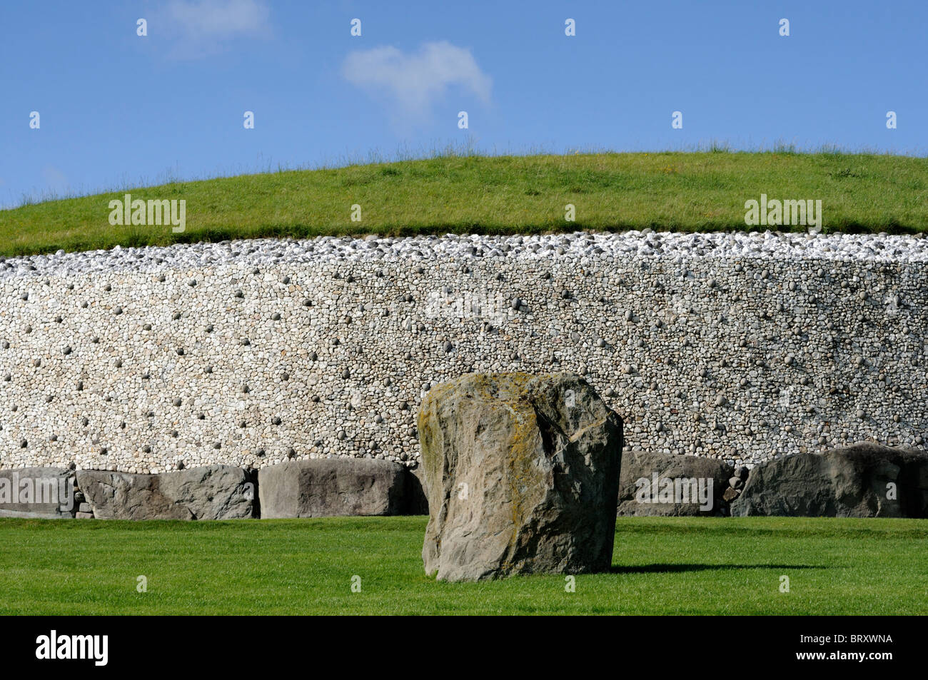 Newgrange megalithic passage tomb blue sky county meath ireland world ...