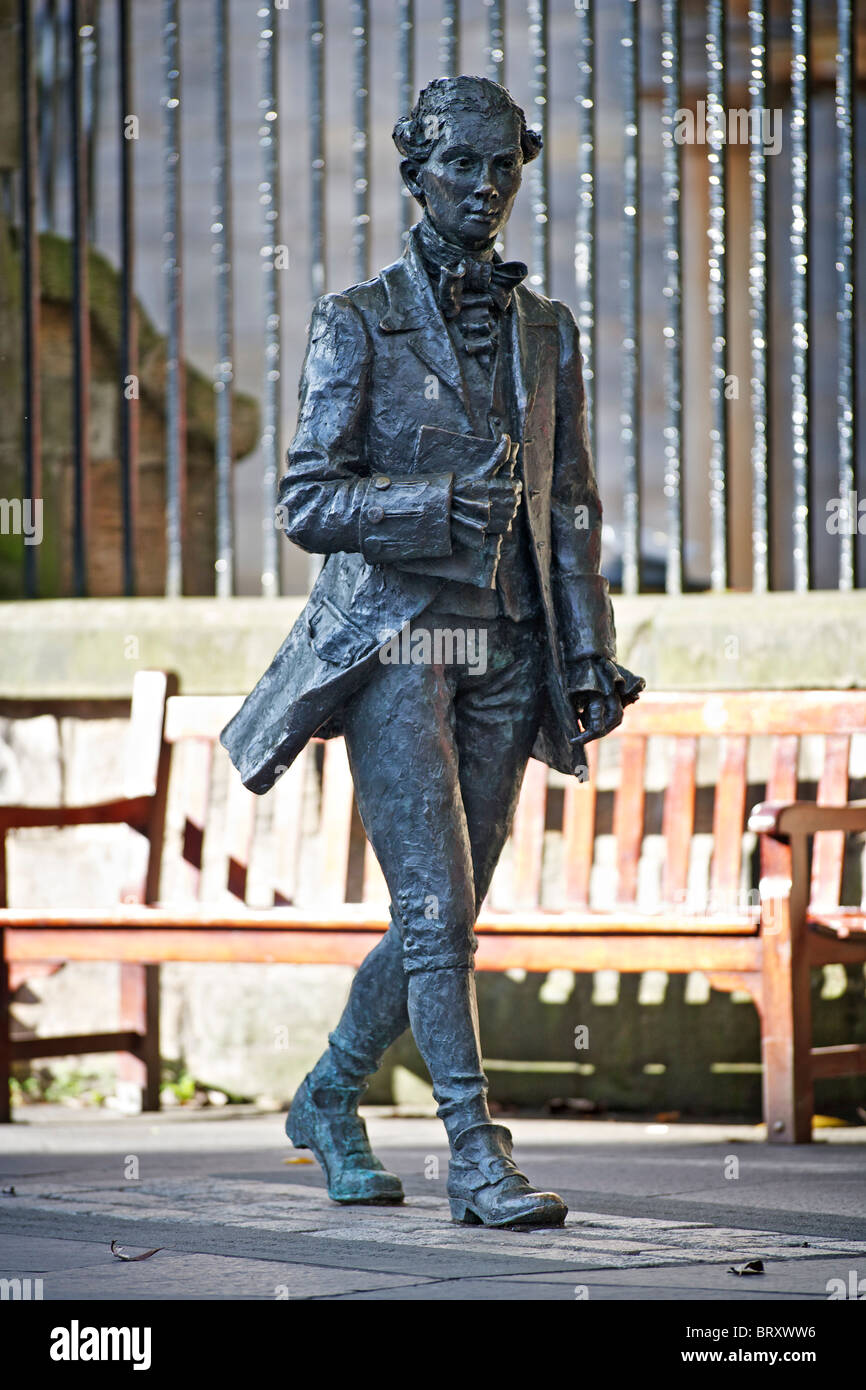 Statue of Robert Fergusson outside Canongate Kirk on Edinburgh's Royal ...