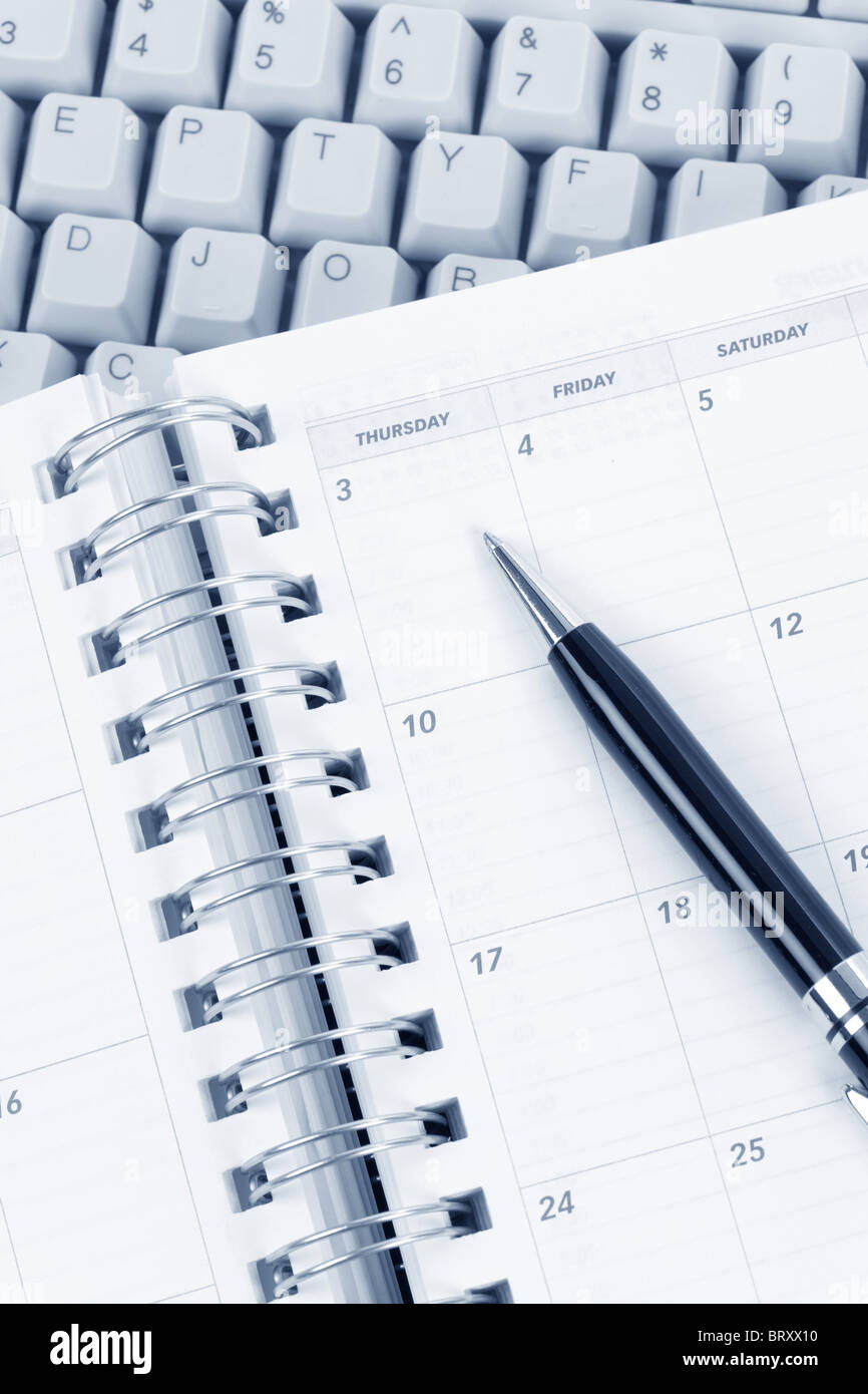 calendar and computer keyboard close up Stock Photo - Alamy