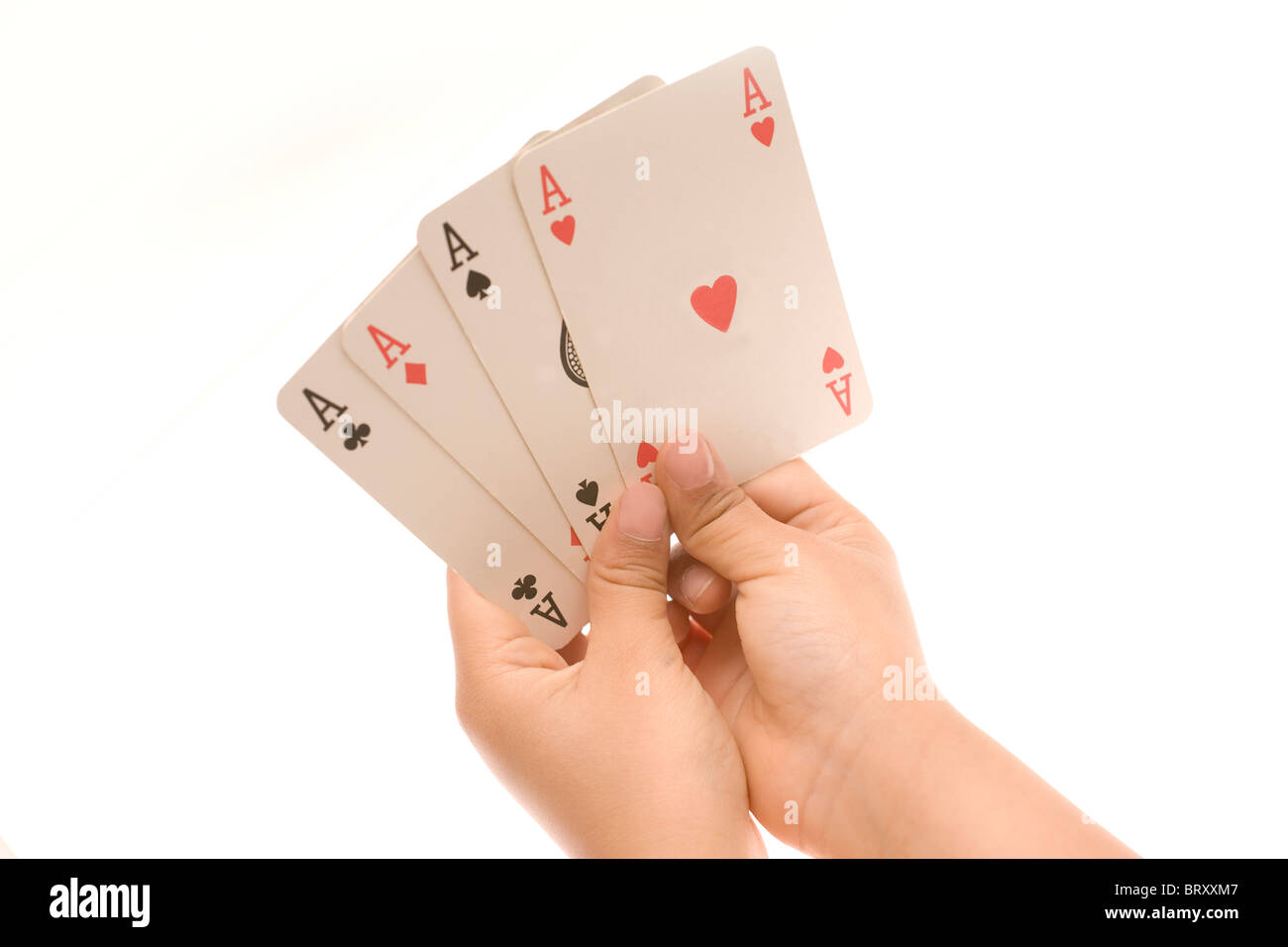 Child holding cards Stock Photo - Alamy