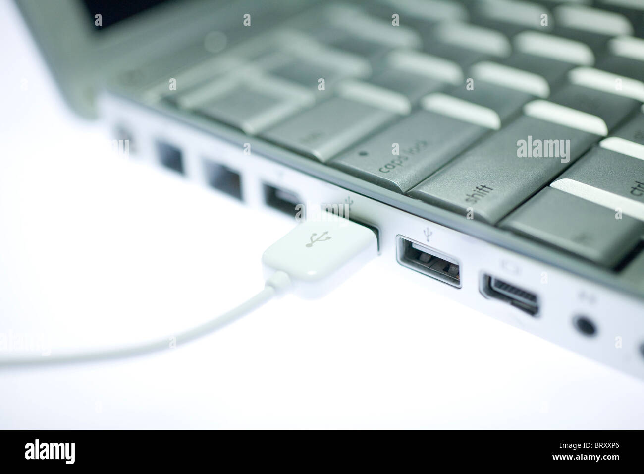 Laptop and USB connection Stock Photo - Alamy