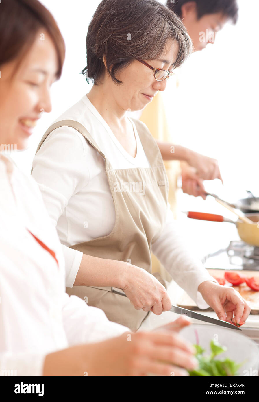 A family cooking Stock Photo - Alamy