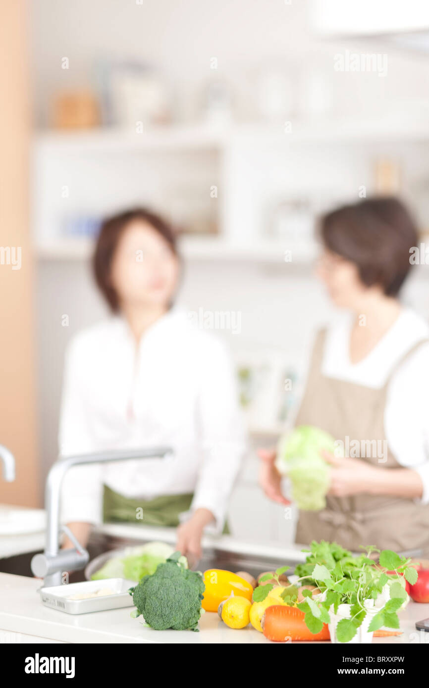 A family cooking Stock Photo - Alamy