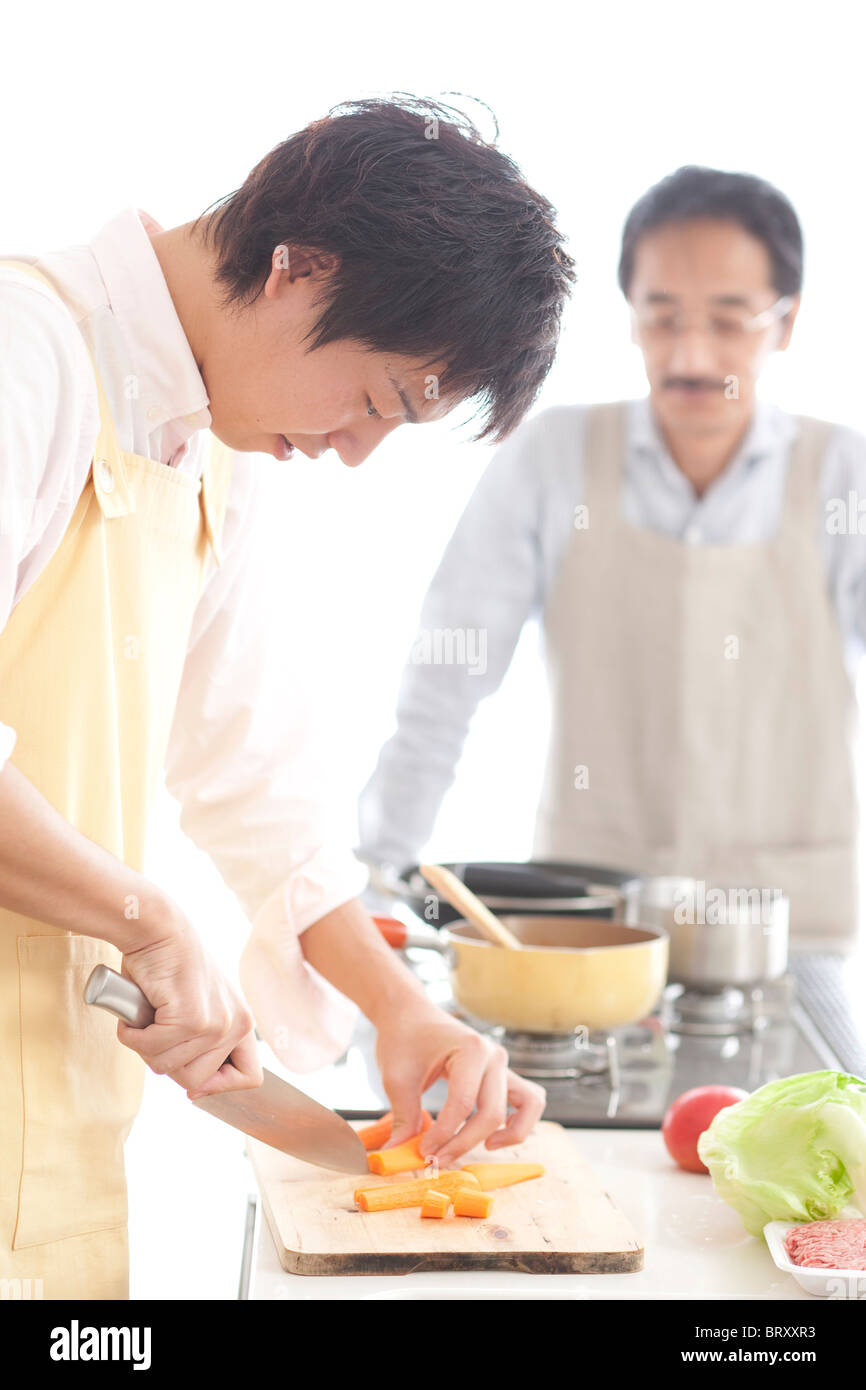 A family cooking Stock Photo - Alamy