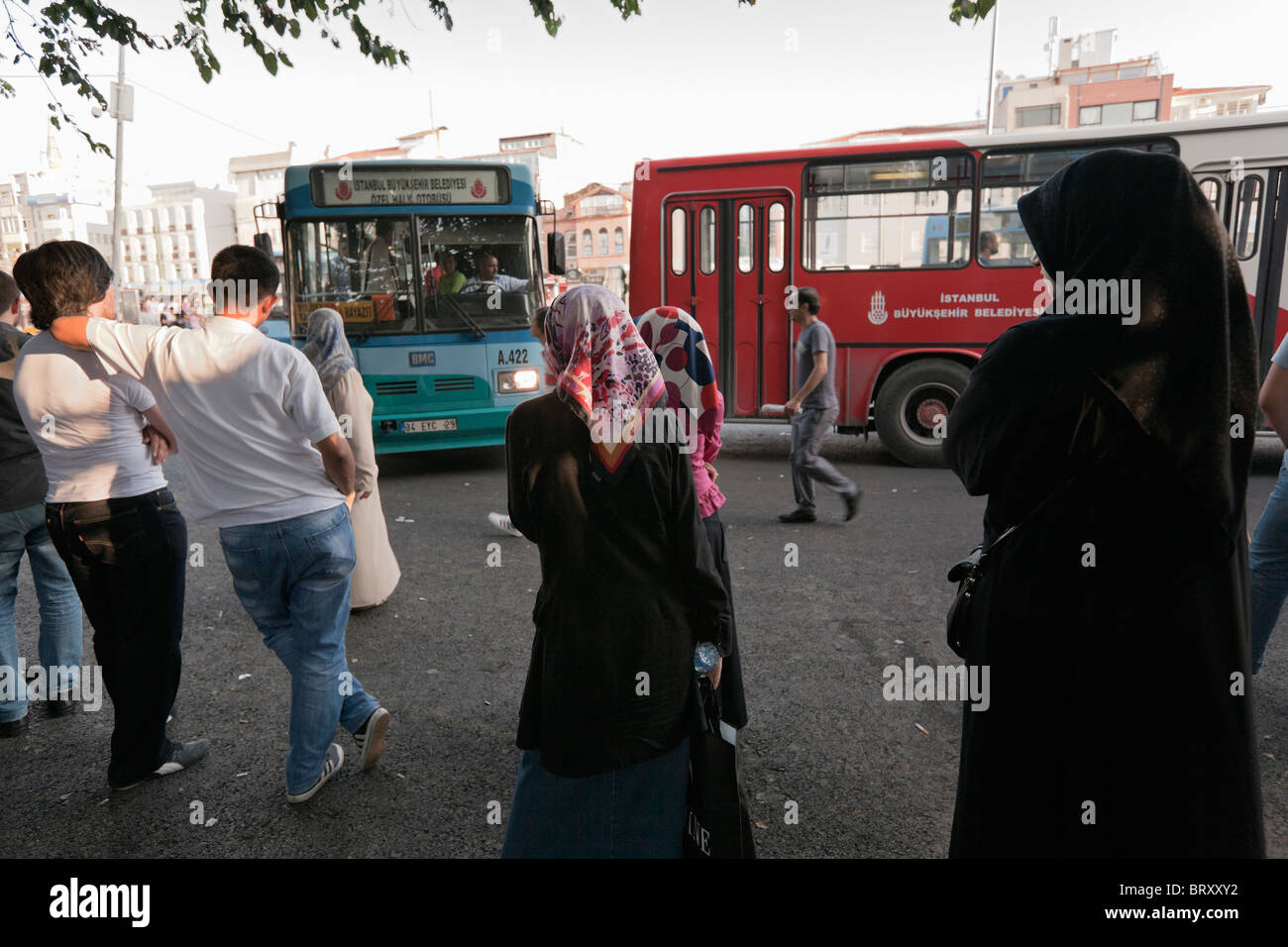 Locals waiting for the bus in istanbul hi-res stock photography and ...