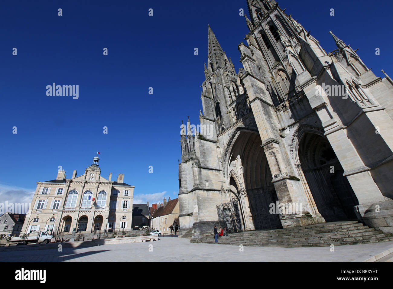 TOWN HALL AND CATHEDRAL OF SEES, ORNE (61), NORMANDY, FRANCE Stock ...